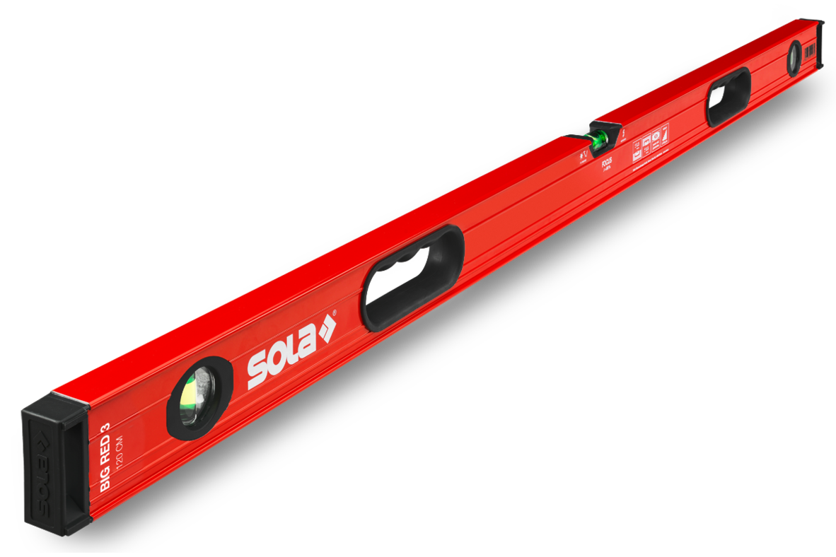SOLA Alu-Wasserwaage BIG Red 3 mit Handgriffen – FABI Profishop